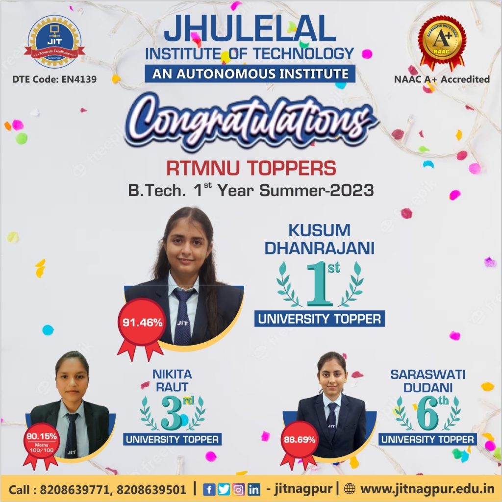 New Topper – Jhulelal Institute Of Technology
